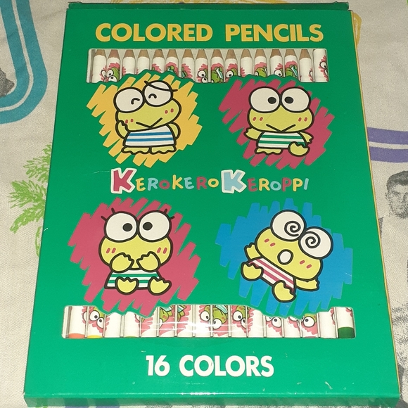 Sanrio | Other | New 994 Keroppi Sanrio 16 Colored Pencils Box 9s ...